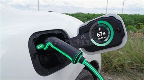Man Insert Smart Ev Charger To Electric Car Peruse Stock Video Video Of Futuristic Vehicle