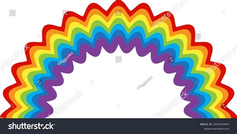 Rainbow Multicolored Curved Vector Illustration Stock Vector Royalty