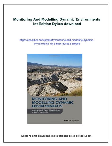 Monitoring And Modelling Dynamic Environments 1st Edition Dykes Pdf