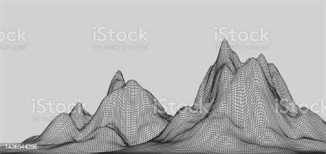 추상 와이어프레임 배경입니다 3d 그리드 기술 일러스트 풍경 0명에 대한 스톡 벡터 아트 및 기타 이미지 0명 각도 개발 Istock
