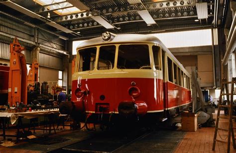 VT 6 der Hohenzollerischen Landesbahn bei seiner Überholung im Bw
