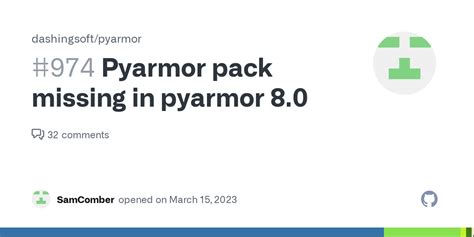 Pyarmor Pack Missing In Pyarmor 80 · Issue 974 · Dashingsoftpyarmor