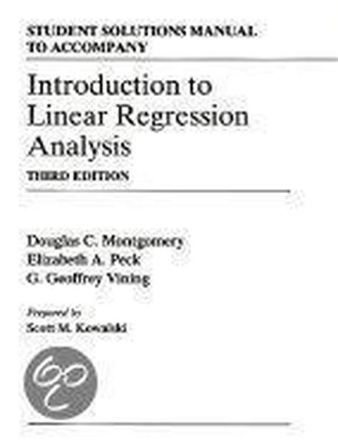 introduction to linear regression analysis douglas c montgomery