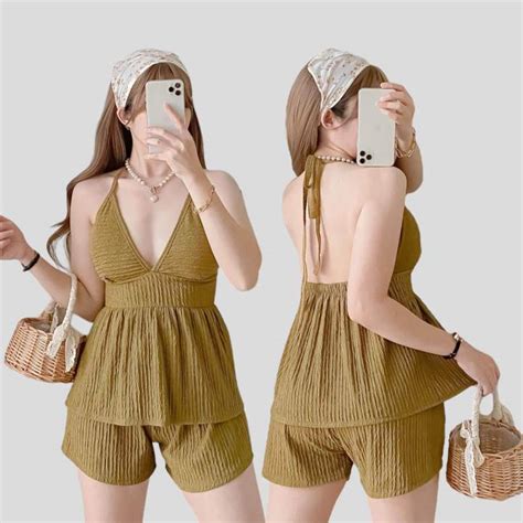 Loisa Barkcrepe Terno Coordinates Plain Lazada PH
