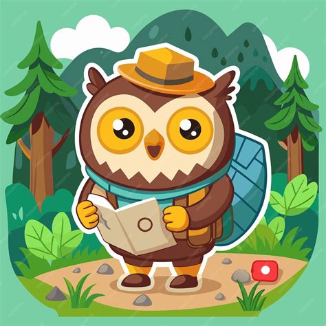 Curious Owl With A Map Embarking On An Adventure Premium Ai Generated