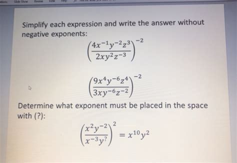 solved simplify each expression and write the answer