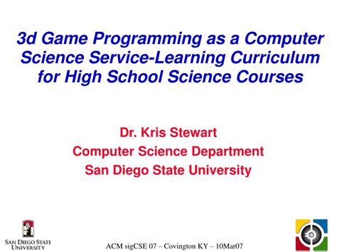 Ppt 3d Game Programming As A Computer Science Service Learning