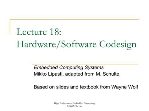 Ppt Ece Embedded Computing Systems