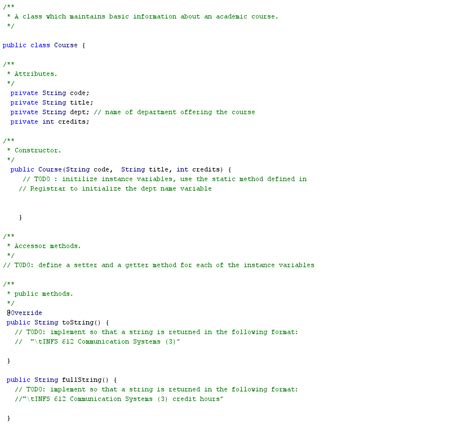 Solved A Class Which Maintains Basic Information About An