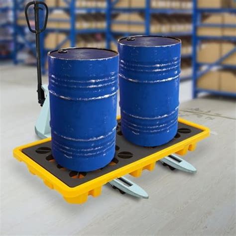 2 Drum Spill Platform 512x268x6 Spill Containment Pallet With Drain