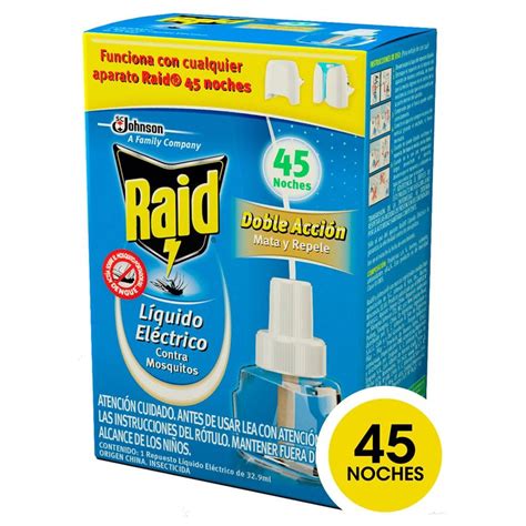 Insecticida Raid 45 Noches Electrico Solor Liquid