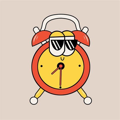 Premium Vector Doodle Cute Character Illustration Alarm Clock Sticker