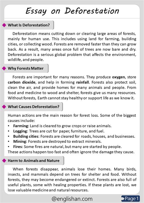 Deforestation Essay 10 Lines 250 Words And 500 Words