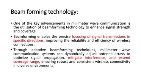 Millimeter Wave Communication Techniquespptx Computer Networking Computing