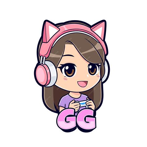 Premium Vector Gamer Girl Cartoon Gaming Mascot Logo Vector