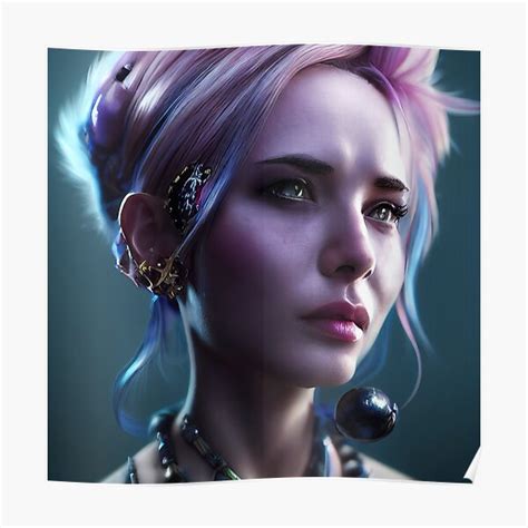 Cyberpunk Girl Poster For Sale By Mackol Redbubble
