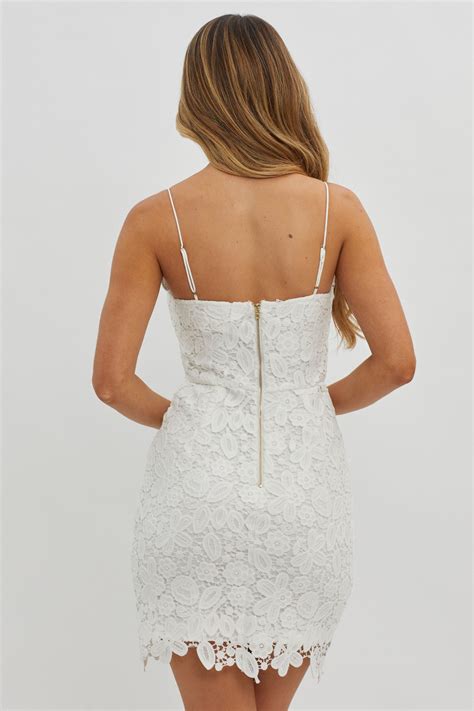 Shop The Reinhart Cami Strap Crochet Lace Dress White