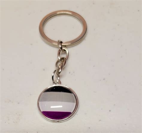 Asexual Keychain Lgbtq Flag Gay Pride Etsy