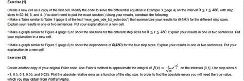 Solved Exercise Create A New Cell As A Copy Of The Chegg