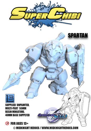 Super Chibi Spartan [super Deformed Mech Warrior] Midknightheroesold
