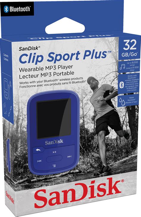 Best Buy: SanDisk Clip Sport Plus 32GB MP3 Player Blue SDMX32-032G-G46B