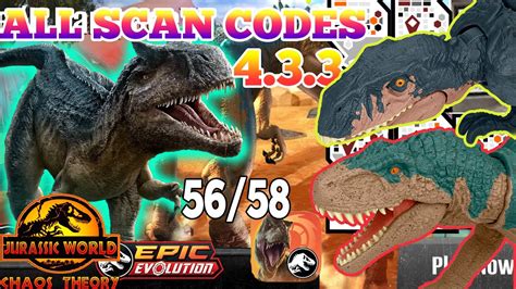Jurassic World Epic Evolution Chaos Theory Mattel Scan Codes All