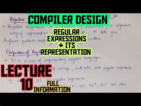 REGULAR EXPRESSION In Compiler Design Properties Of Regular Expression