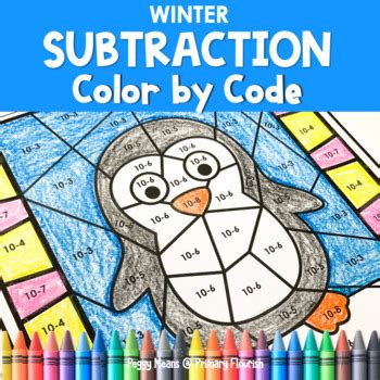 Subtraction Color By Code Winter Color By Number TpT