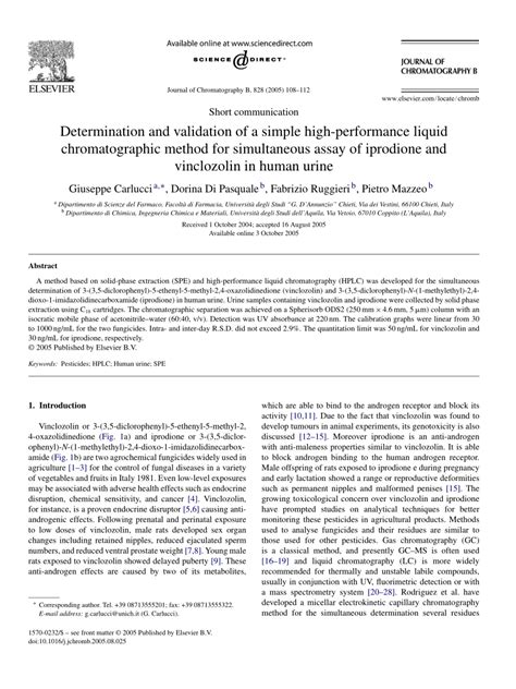 Pdf Determination And Validation Of A Simple High Performance Liquid