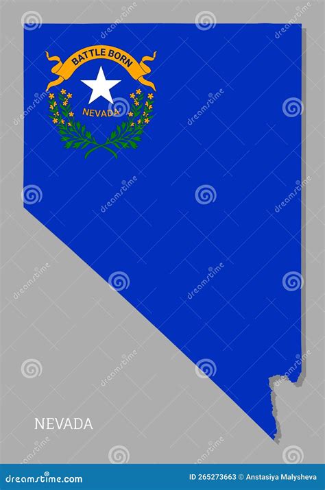 Map Of Nevada Usa Federal State With Flag Inside Stock Vector