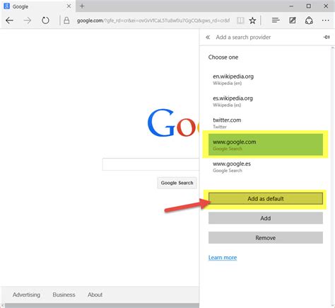 How To Make Google The Default Search Engine In Microsoft Edge Boot