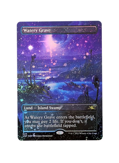 Watery Grave 529 Galaxy Foil From Unfinity Unf Mtg Proxy Magic