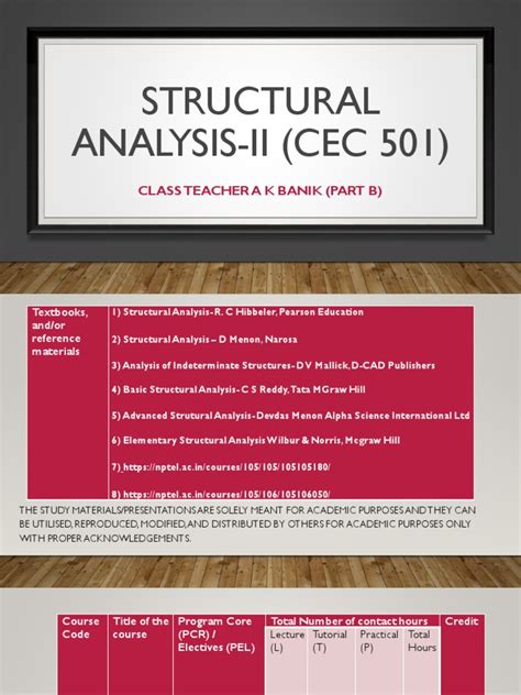 Lectures Ppts Ild Indeterminate Structures Cec 501 Pdf Beam Structure Classical