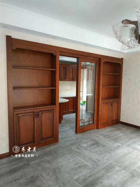 新中式原木家装现场安装效果图效果杠杠的 老木匠全屋定制