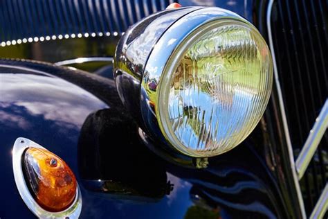 Premium Photo Retro Car Headlight Classic Car Detail