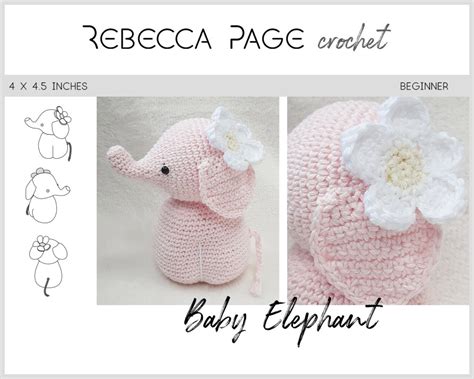Crochet Baby Elephant PDF Sewing Pattern Toy Pattern Etsy