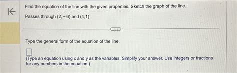 Solved Find The Equation Of The Line With The Given