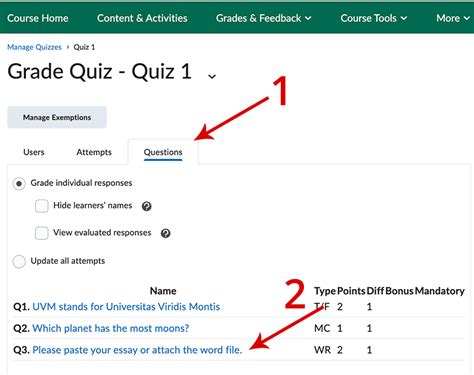 Brightspace Quizzes Uvm Knowledge Base