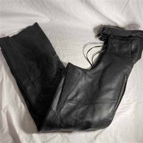 Harley Davidson Unisex Black Leather Riding Pantss