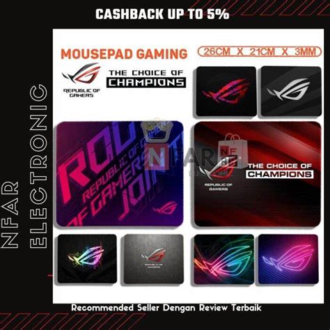 Mousepad Gaming Motif Asus Rog Logo Asus Rog Mouse Pad Anti Slip Game