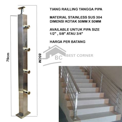 Promo Tiang Railling Tangga Ralling Tangga Stainless Sus 304 Pipa
