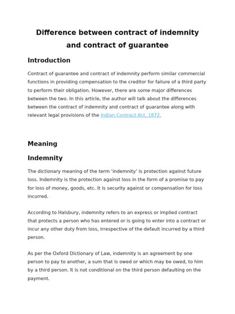 Contract 2 Assign 1 Pdf Guarantee Indemnity