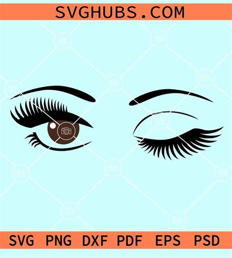 Sexy Winking Brown Eyes Svg Beautiful Eyes Svg Girls Face Svg Sexy