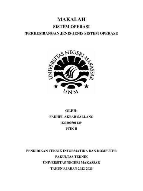 makalah perkembangan dan jenis jenis sistem operasi pdf