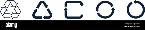 Recycling Symbol Icon Set Mobius Loop Triangle Circle Square Recycling Symbols Vector