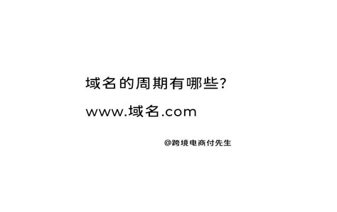 域名的周期有哪些？ 跨境电商付先生