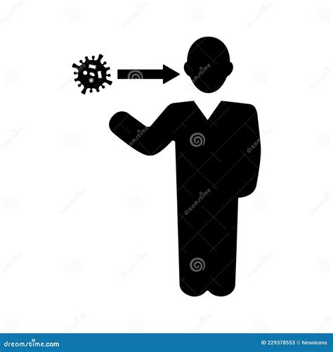 Menselijk Pictogram Coronavirus Zwarte Vectorafbeeldingen Stock