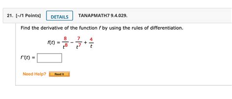Solved Find The Derivative Of The Function F By Using The Chegg