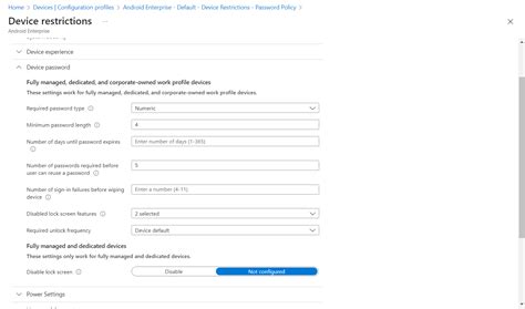 Assigning Device Password During Android Enterprise Fully Managed