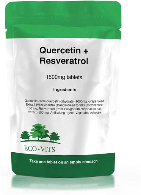 Quercetin Resveratrol 1500mg 60 Tablets Uk Health